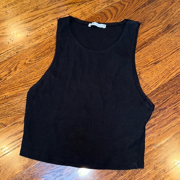 Zara | Tops | Zara Basic Cropped Rib Tank Medium | Poshmark